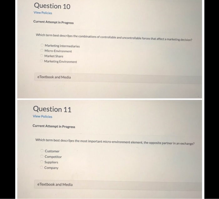 Solved Question 1 View Policies Current Attempt in Progress | Chegg.com