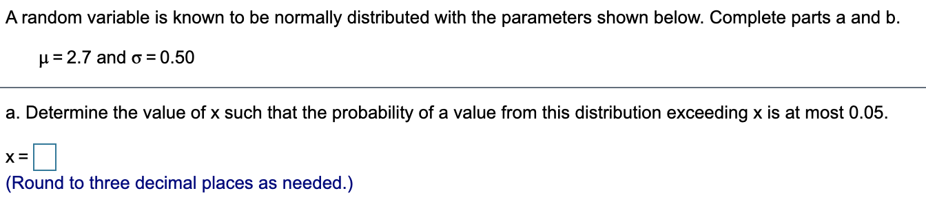 Solved A random variable is known to be normally distributed | Chegg.com