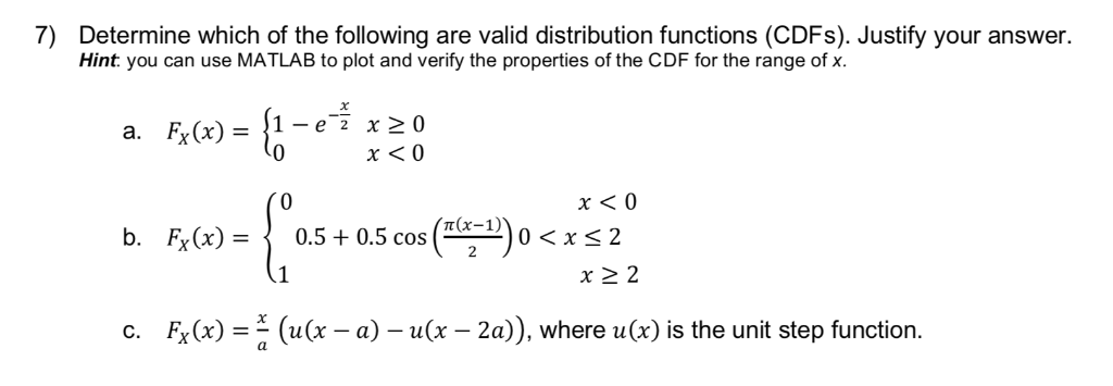 Solved 7) Determine which of the following are valid | Chegg.com