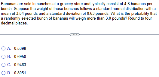 Solved Bananas are sold in bunches at a grocery store and | Chegg.com