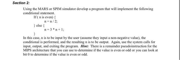 Solved Using the MARS or SPIM simulator develop a program | Chegg.com