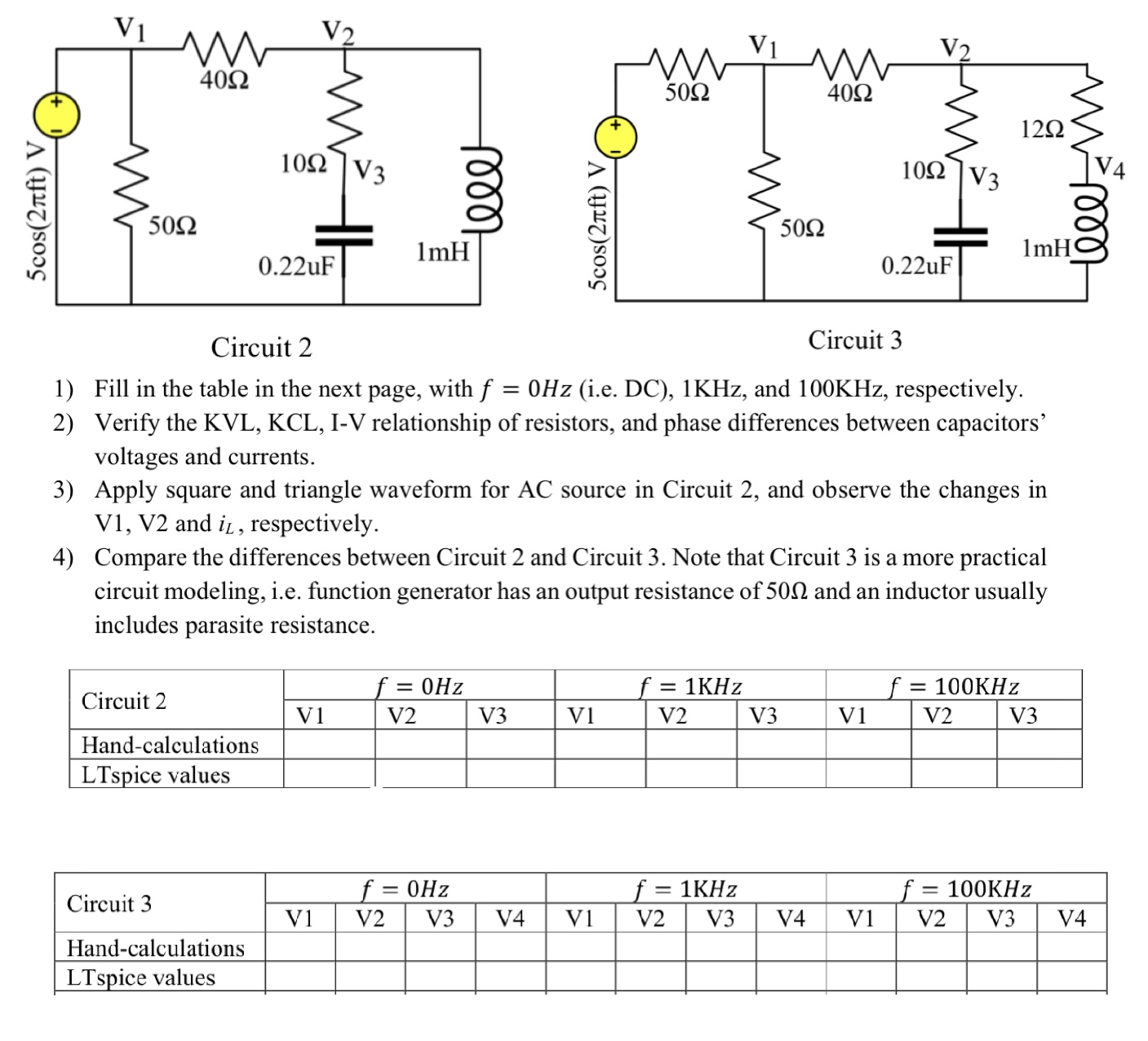 Solved Circuit 2 Circuit 3 1 Fill In The Table In The Next 