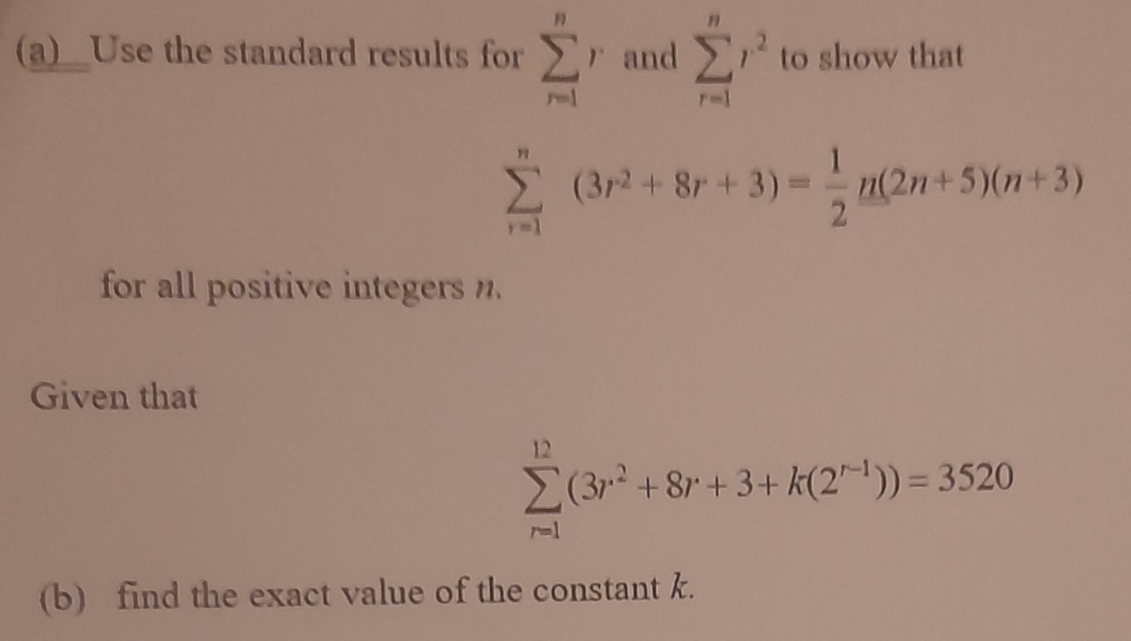 Solved (a) Use the standard results for and to show that Σ | Chegg.com