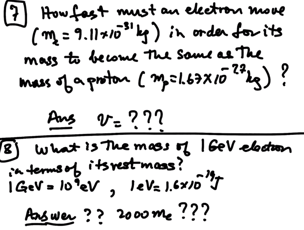 Solved mass 7 How fast must an electron move ( m = 9.11*103 | Chegg.com