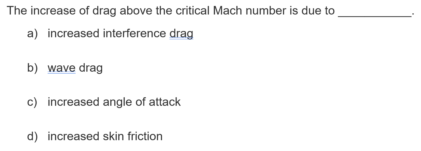 Solved The increase of drag above the critical Mach number | Chegg.com