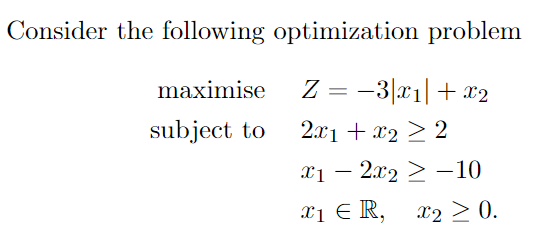Solved Consider the following optimization problem maximise | Chegg.com