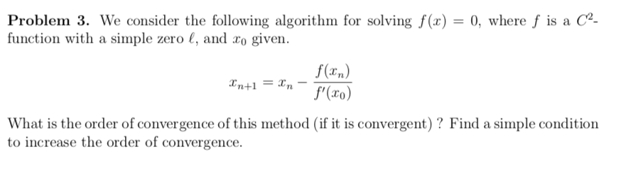 Solved Problem 3. We consider the following algorithm for | Chegg.com