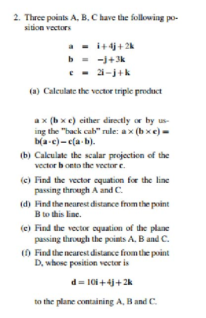 Solved 2. Three points A, B, C have the following po- ition | Chegg.com
