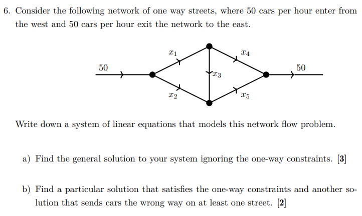Consider the following network of one way streets, | Chegg.com