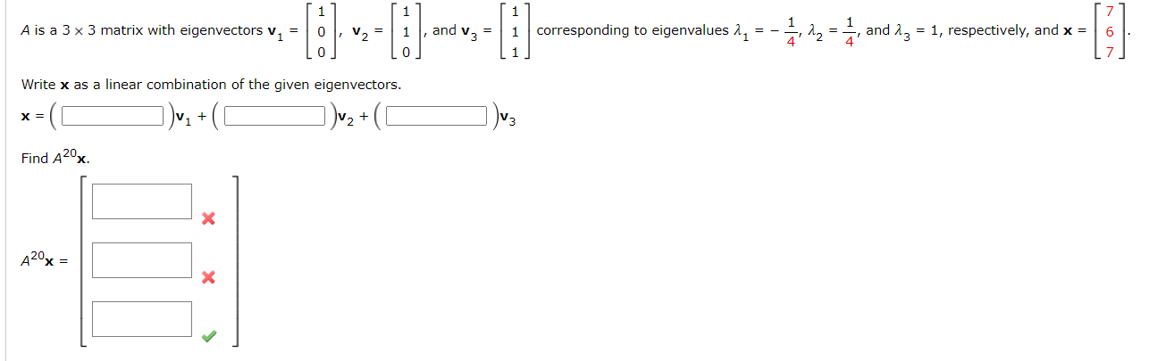 Solved A is a 3×3 matrix with eigenvectors | Chegg.com