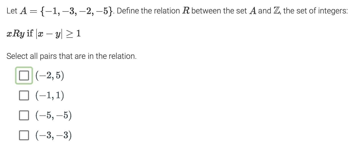 High Quality SOLUTION Let A={-1,-3,-2,-5}. ﻿Define the relation R ﻿between | Chegg.com