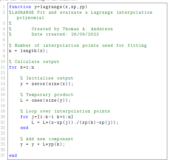 Solved Question 7 The MatLaB code below is supposed to fit a | Chegg.com