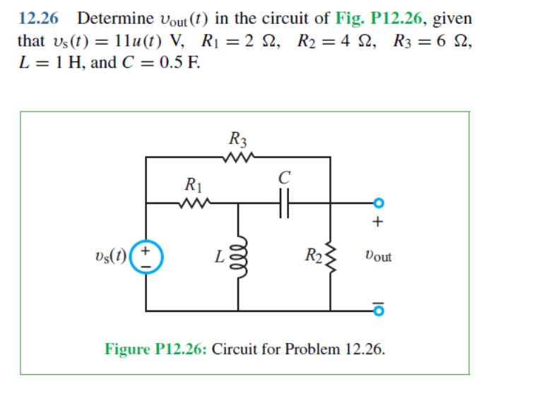 Solved 12.26 Determine Vout (t) in the circuit of Fig. | Chegg.com
