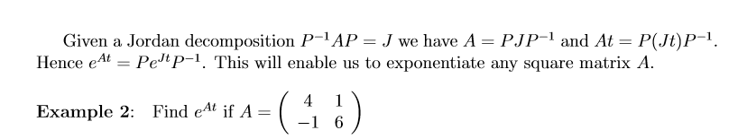 Solved Given a Jordan decomposition P-1AP J we have A PJP-1 | Chegg.com