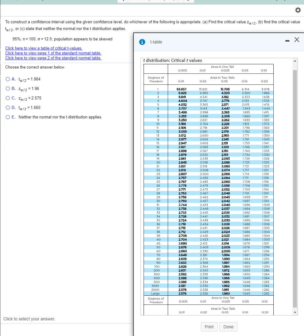 Solved To construct a confidence interval using the given | Chegg.com