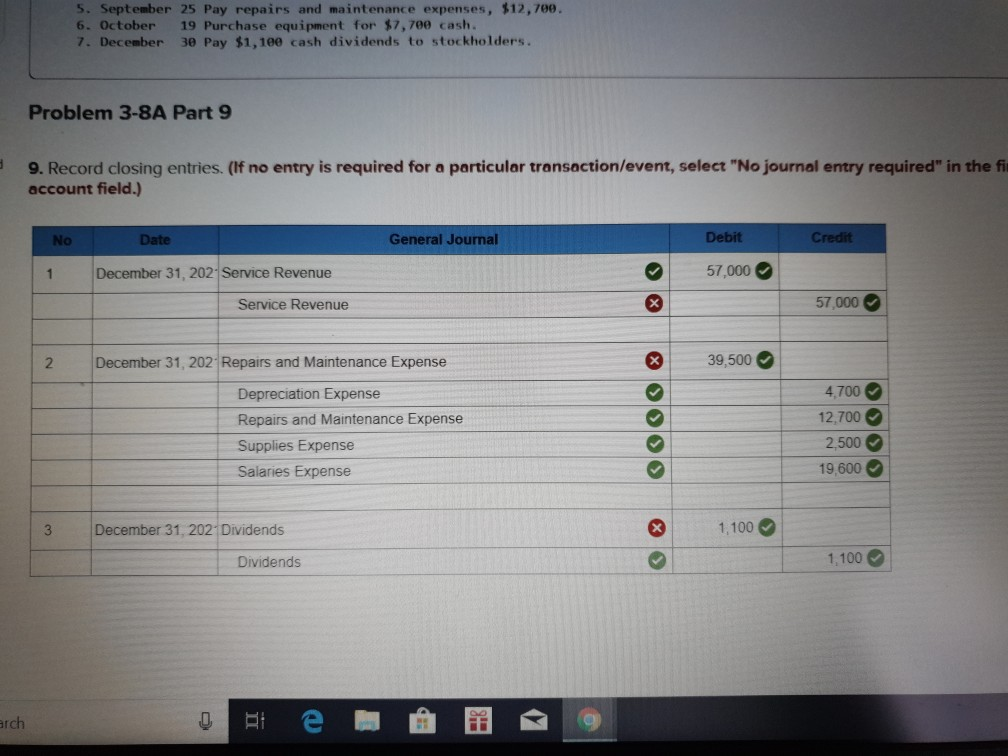 Solved 5. September 25 Pay repairs and maintenance expenses, | Chegg.com