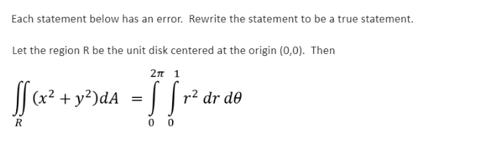 Solved Each statement below has an error. Rewrite the | Chegg.com