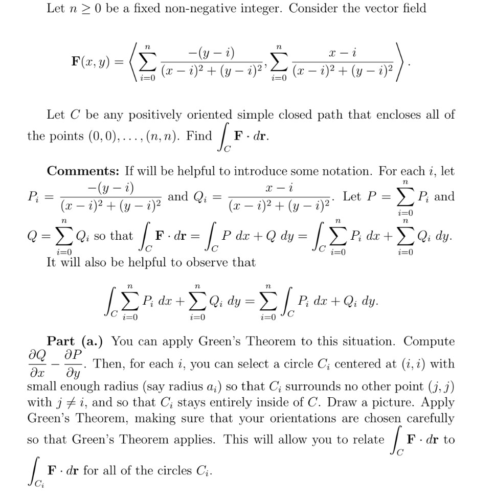 Let n≥0 be ﻿a fixed non-negative integer. Consider | Chegg.com