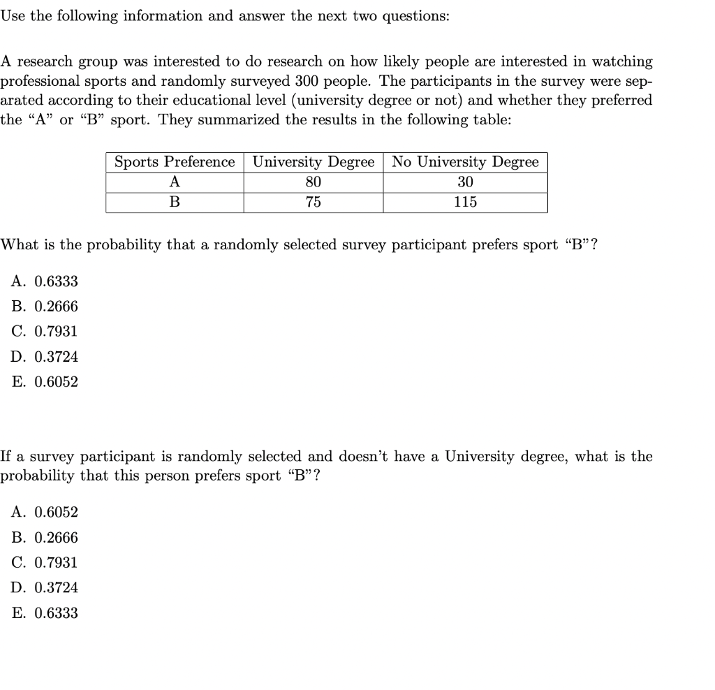 Solved Use the following information and answer the next two | Chegg.com