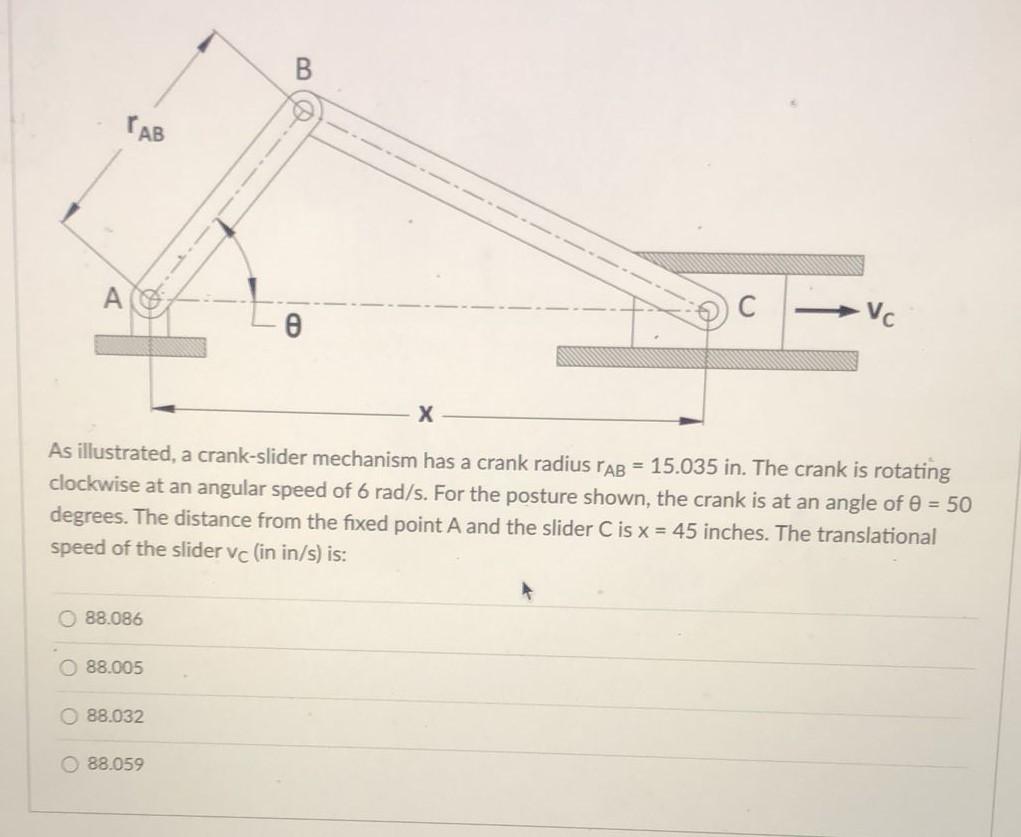 Solved As illustrated, a crank-slider mechanism has a crank | Chegg.com