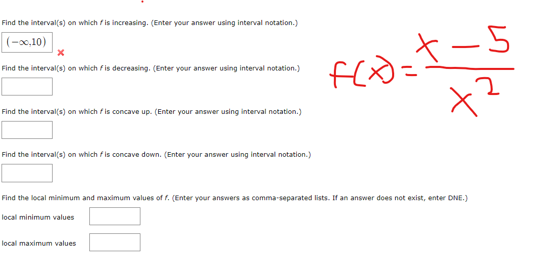 Solved Find the interval(s) on which f is increasing. (Enter | Chegg.com