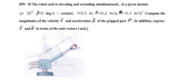 Solved The robot arm is elevating and extending | Chegg.com