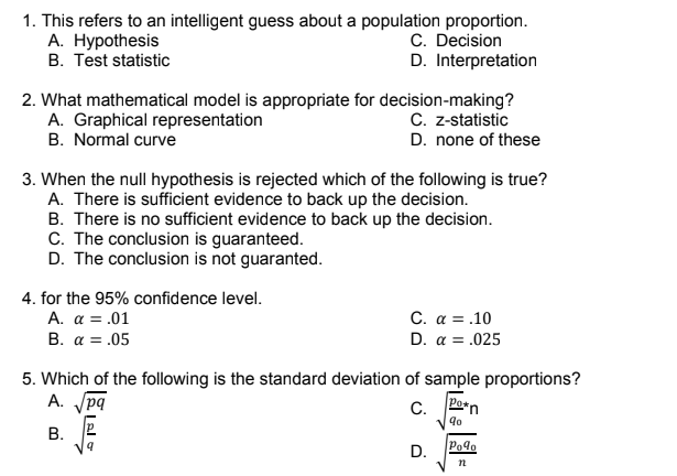 Solved 1. This refers to an intelligent guess about a | Chegg.com