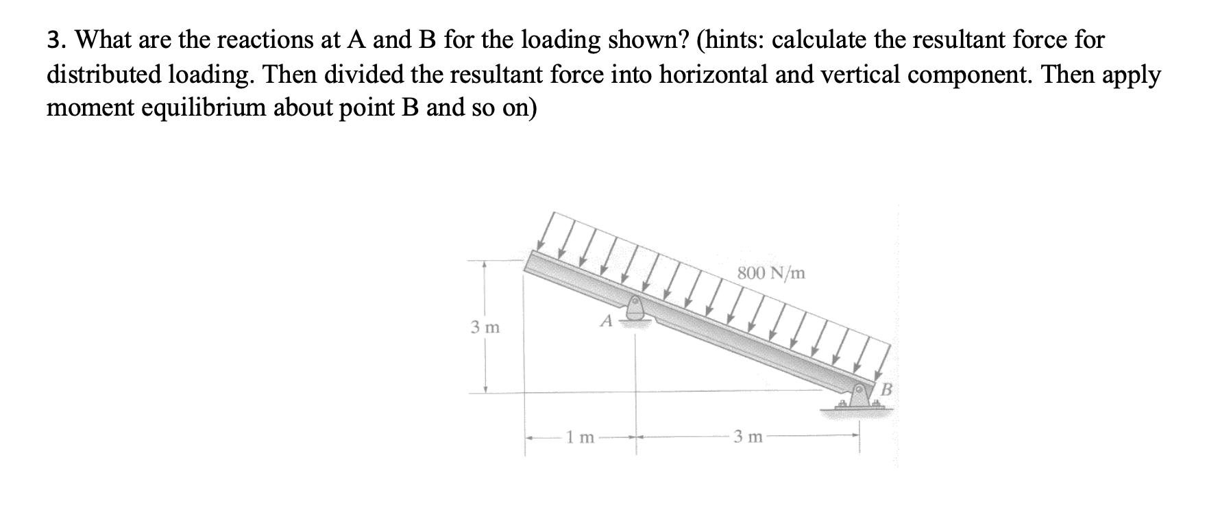 Solved 3. What are the reactions at A and B for the loading | Chegg.com