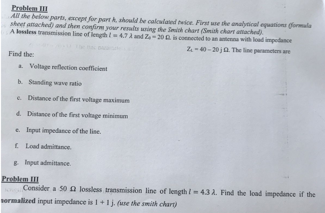 Solved Problem III All the below parts, except for part h, | Chegg.com