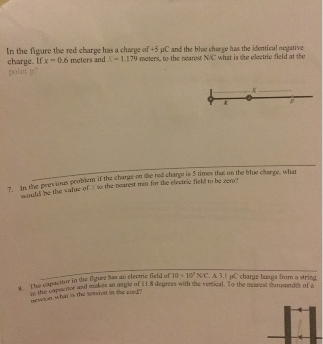 Solved In the figure the red charge has a charge of +5 uC | Chegg.com