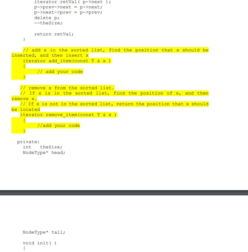 Solved 1 30 Marks The Sortedlinkedlist Class Template 