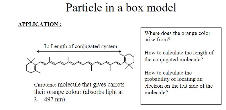 Solved Particle in a box model APPLICATION : Carotene: | Chegg.com