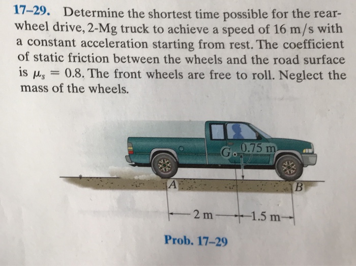 Solved 17-29. Determine the shortest time possible for the | Chegg.com
