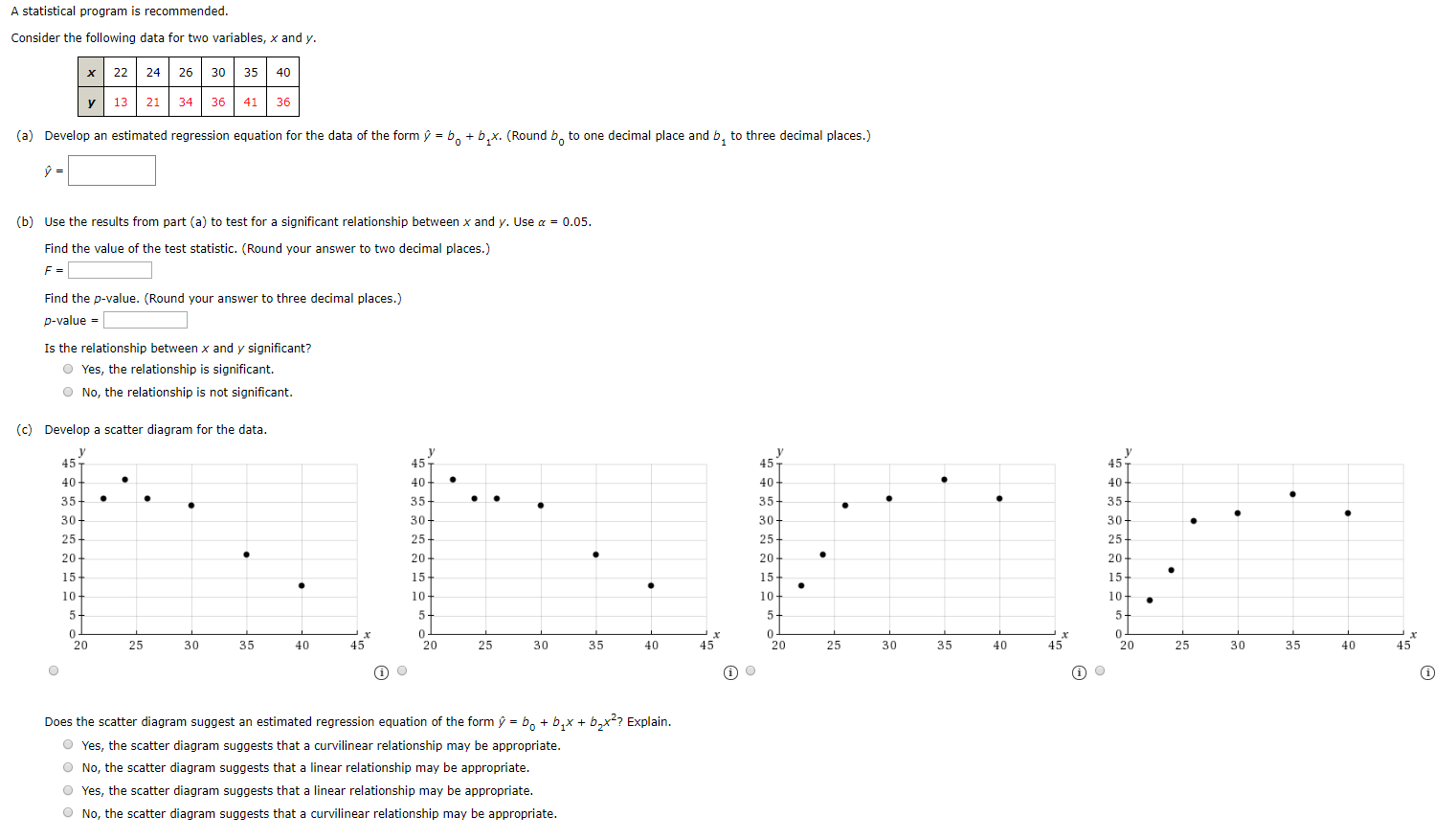 Solved A statistical program is recommended. Consider the | Chegg.com