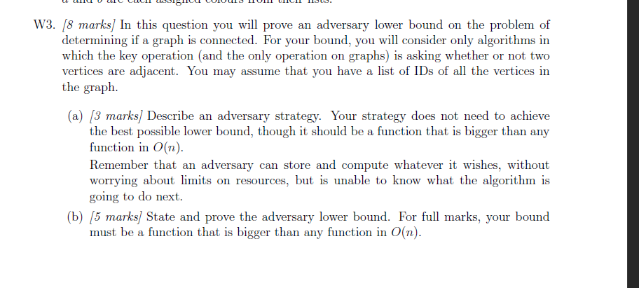 Solved W3. (8 marks) In this question you will prove an | Chegg.com