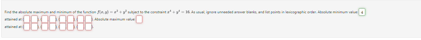 Solved attained at ([−1), Absolute maximum value: | Chegg.com