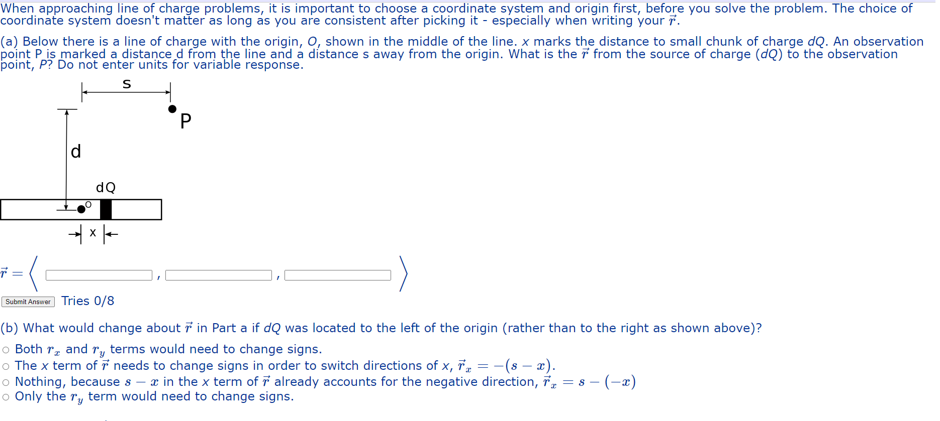 Solved When approaching line of charge problems, it is | Chegg.com