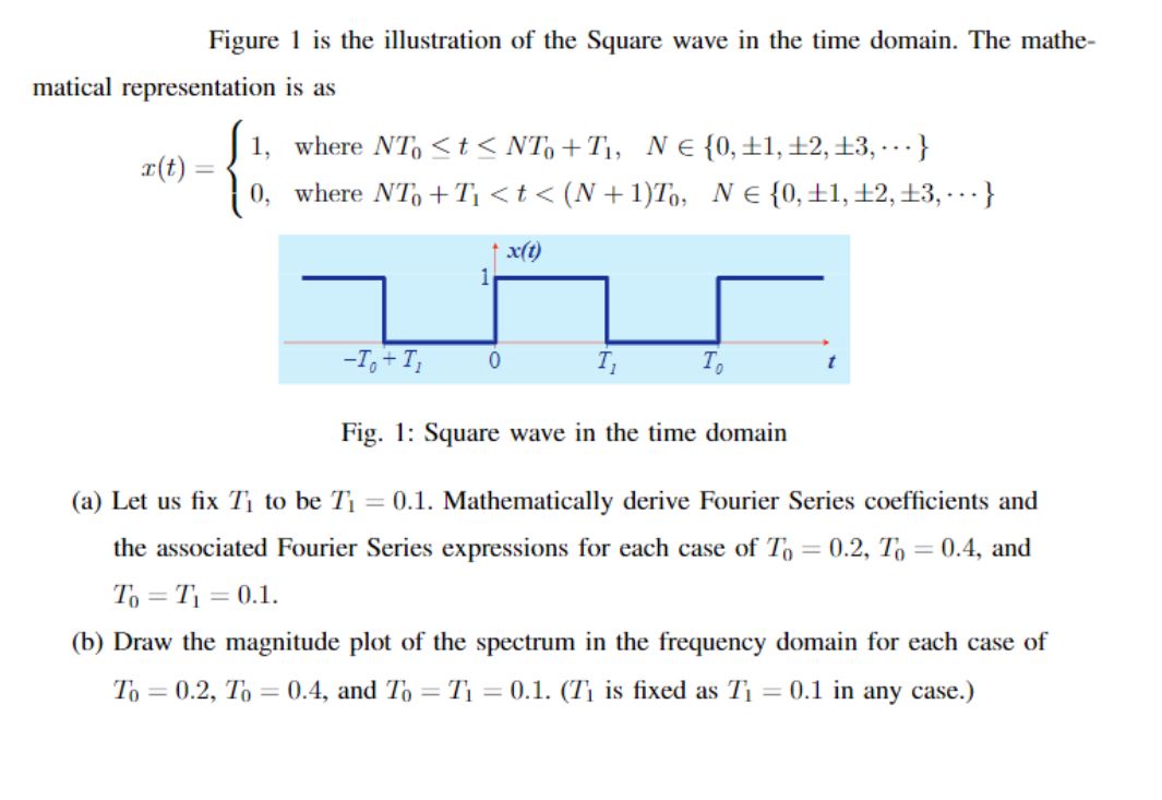 Solved Figure 1 is the illustration of the Square wave in | Chegg.com