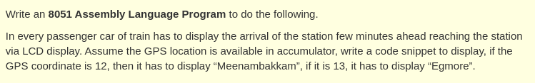 Solved Write an 8051 Assembly Language Program to do the | Chegg.com