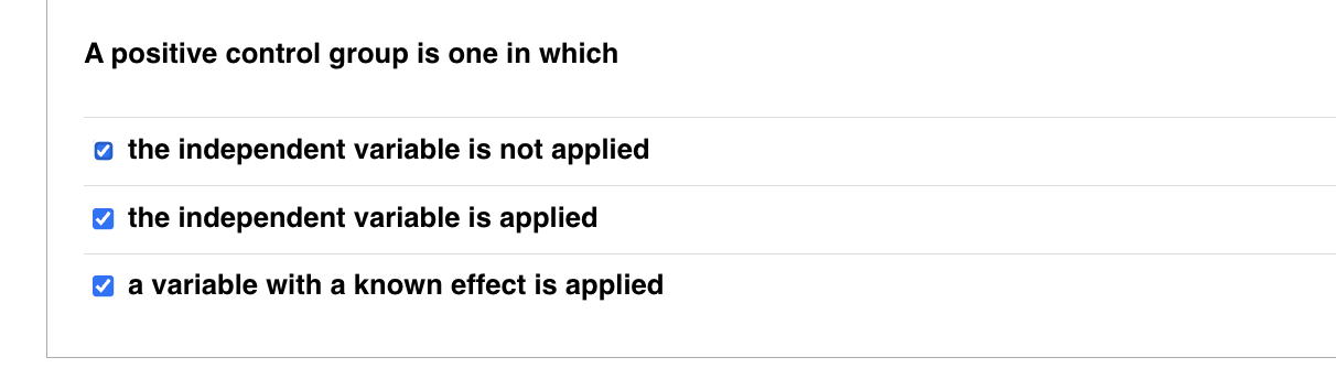 Solved A positive control group is one in which the | Chegg.com