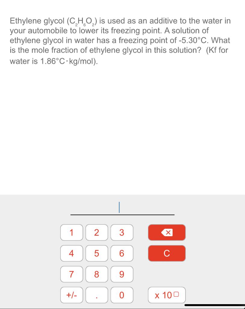 Solved Ethylene glycol (CHO) is used as an additive to the | Chegg.com