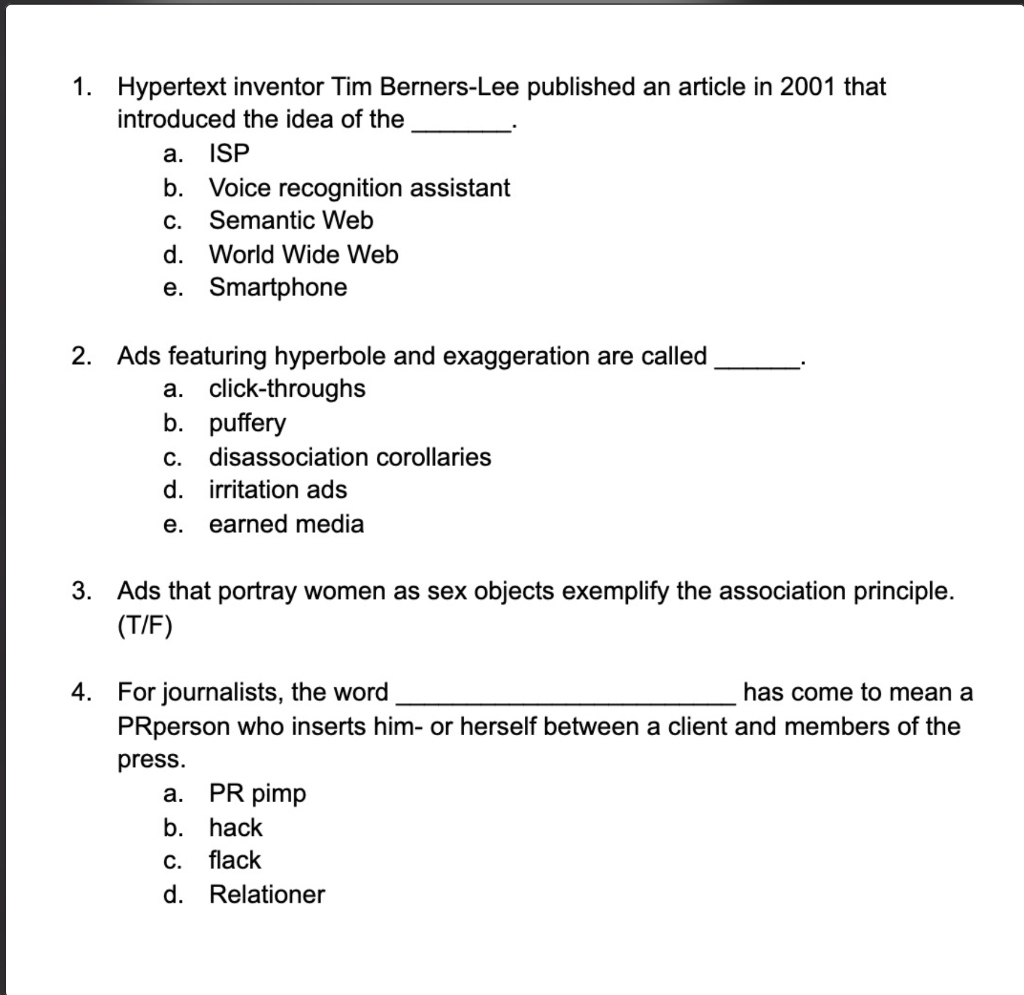 Solved 1. Hypertext inventor Tim Berners-Lee published an | Chegg.com