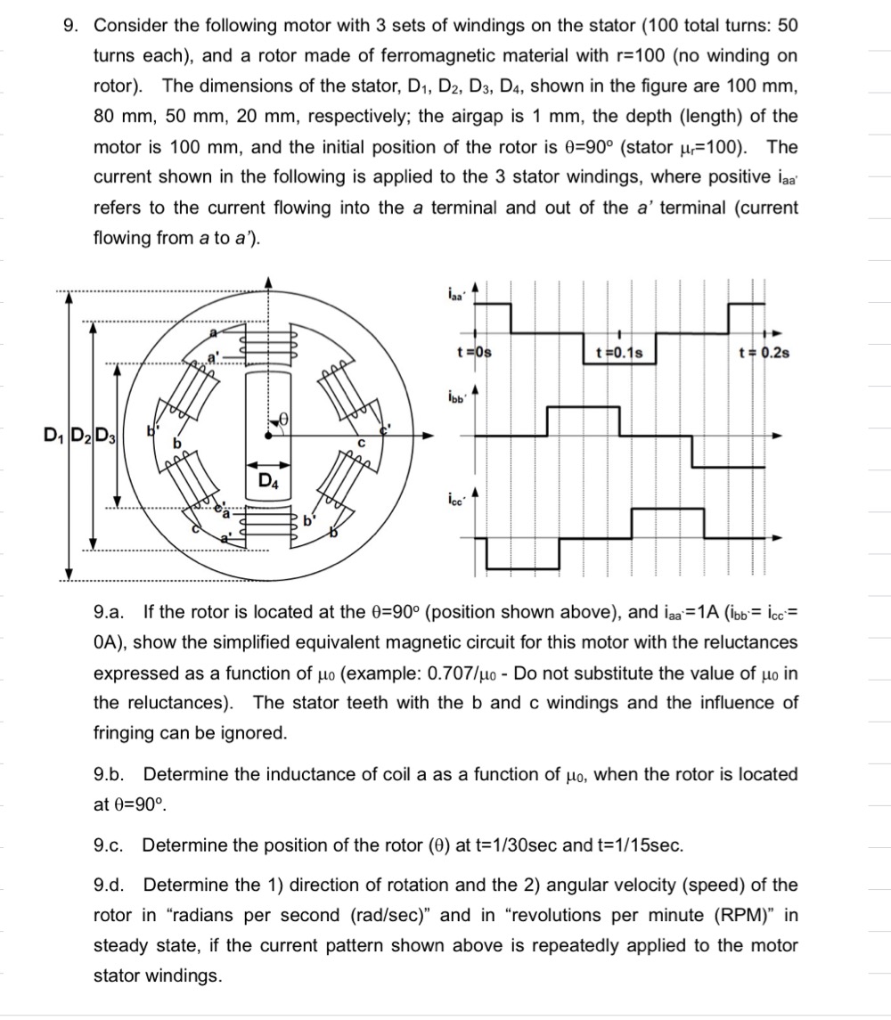 Solved 9. Consider the following motor with 3 sets of | Chegg.com