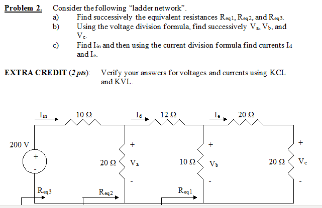 Solved Problem 2. Consider the following "ladder network”. | Chegg.com