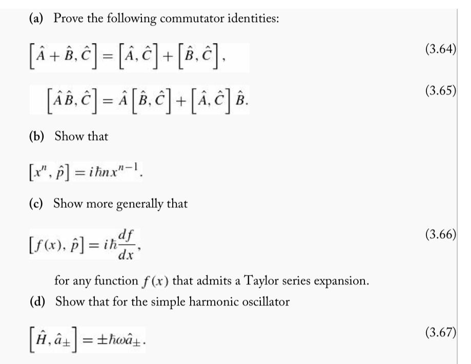 Solved (a) Prove the following commutator identities: | Chegg.com
