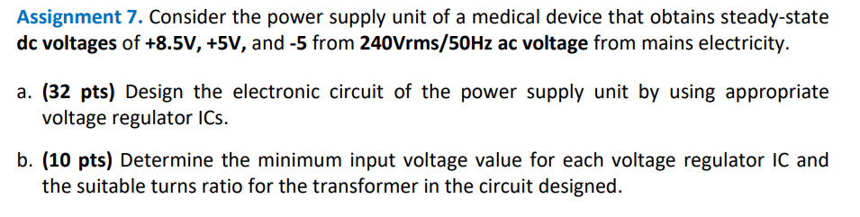 Solved Assignment 7. Consider the power supply unit of a | Chegg.com