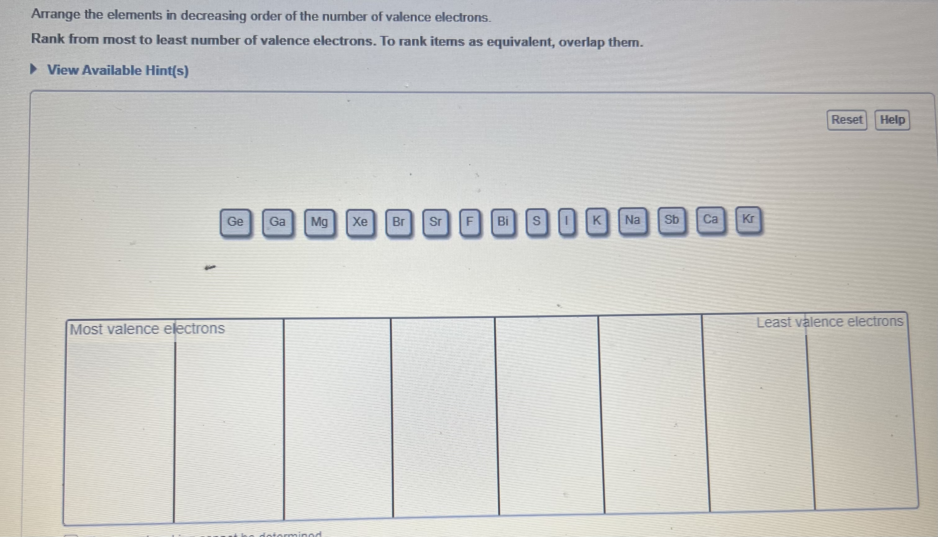 Solved Arrange the elements in decreasing order of the | Chegg.com