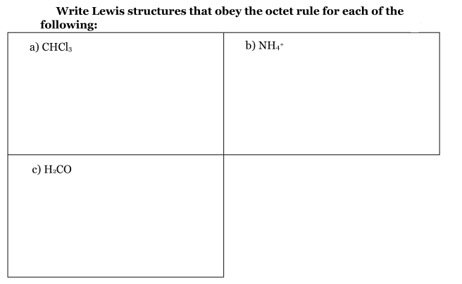Solved Write Lewis structures that obey the octet rule for | Chegg.com
