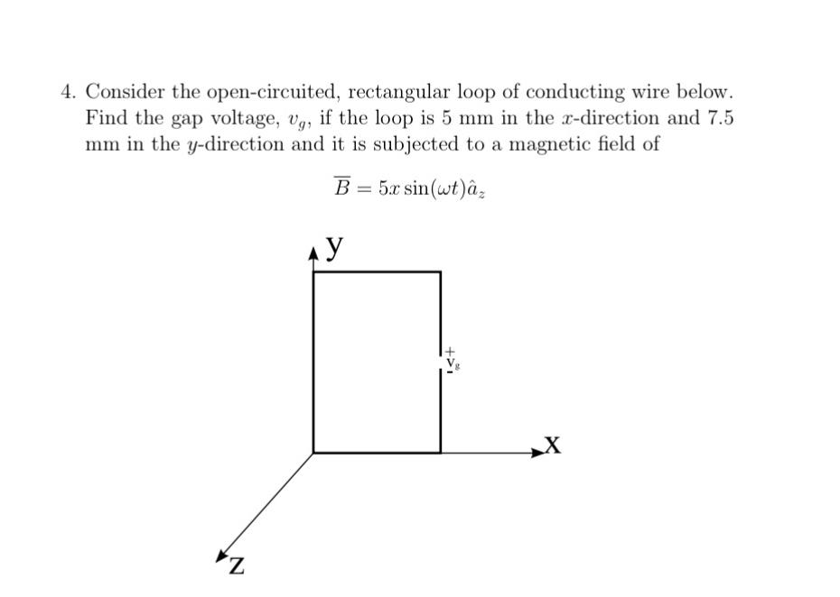 Solved 4. Consider the open-circuited, rectangular loop of | Chegg.com