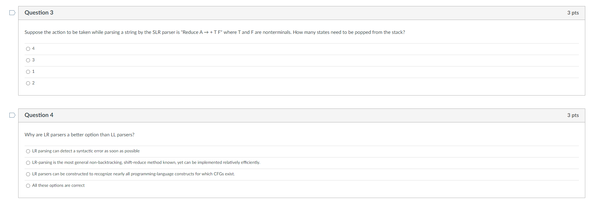Solved Suppose the action to be taken while parsing a string | Chegg.com
